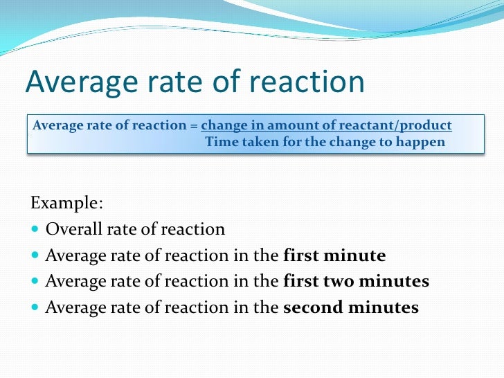 Rate Of Reaction