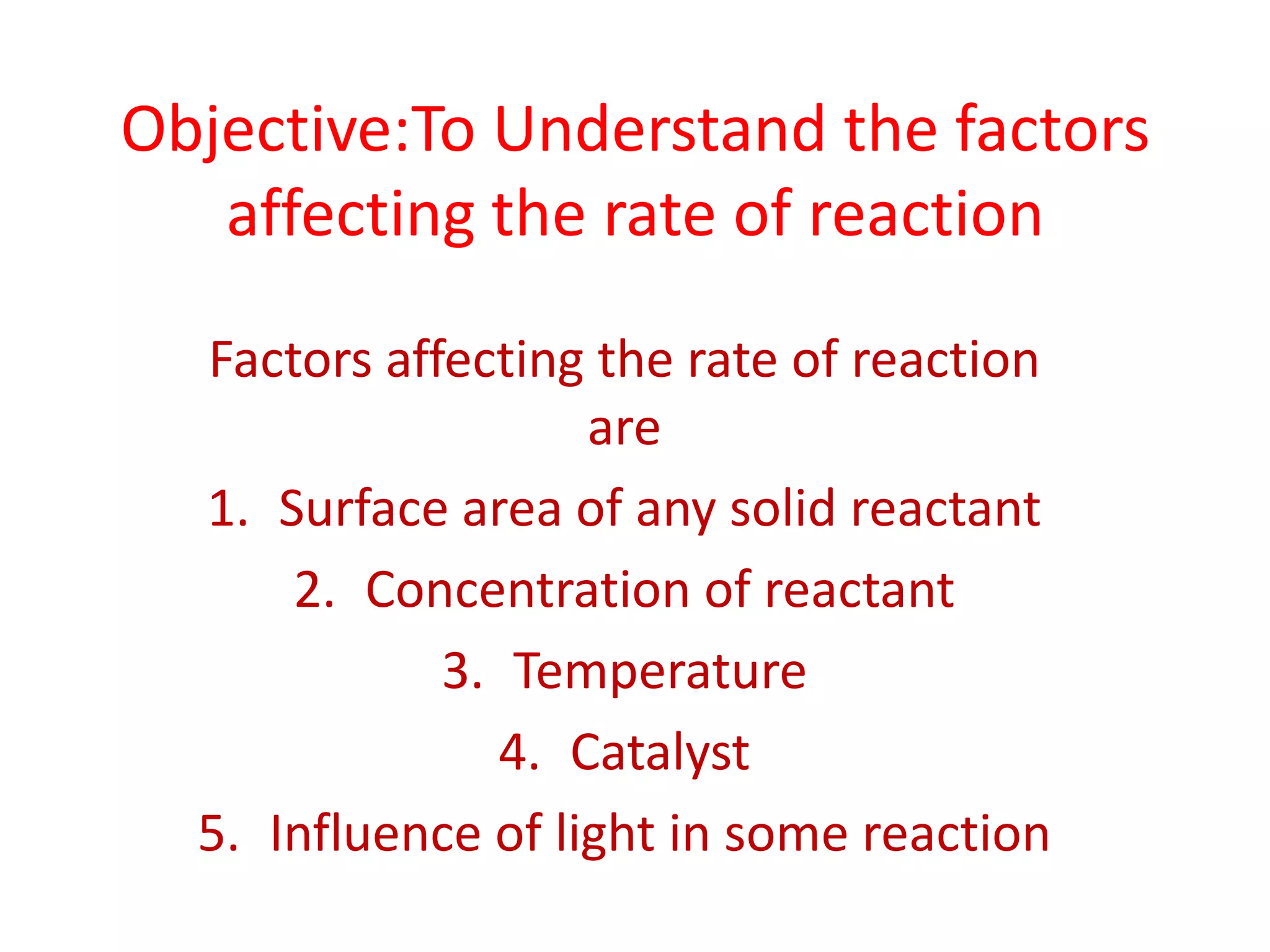 Rate of reaction | PPTX