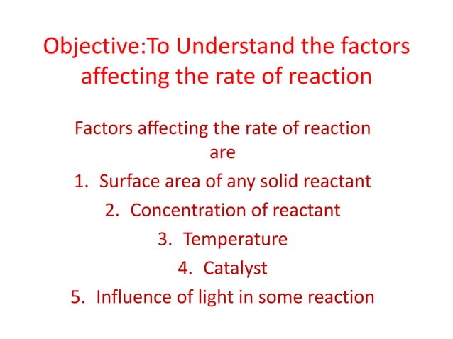 Rate of reaction | PPT