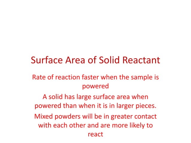 Rate of reaction | PPT