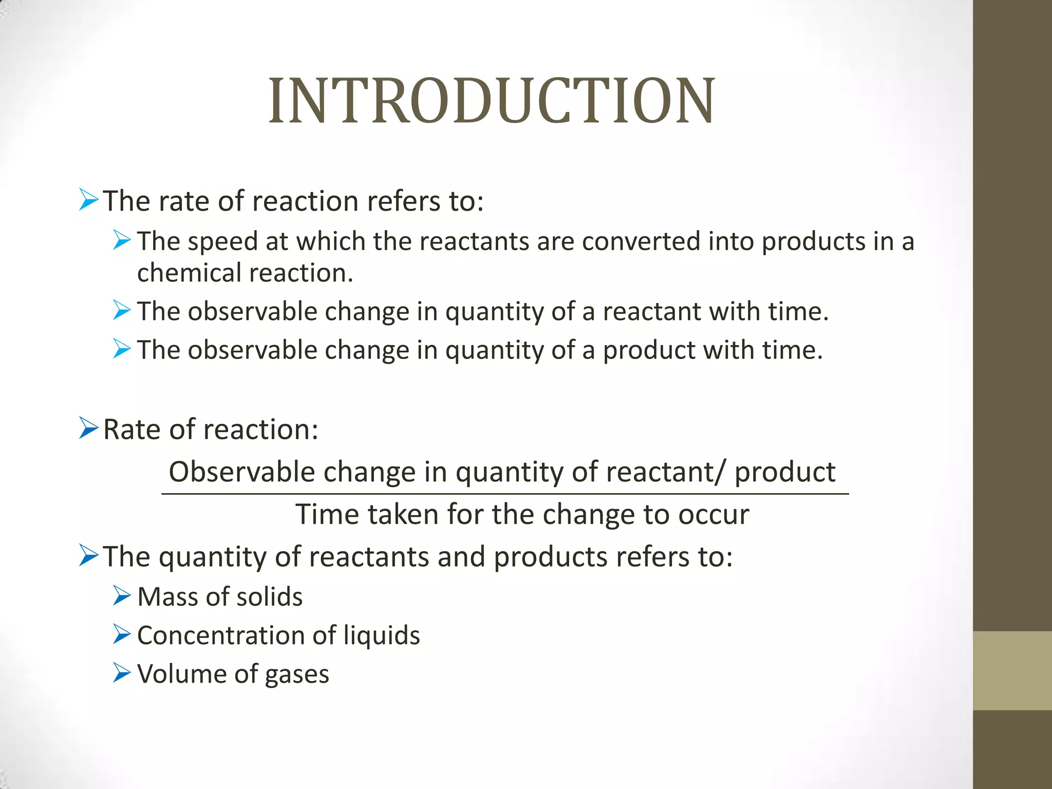 Rate of reaction | PPT
