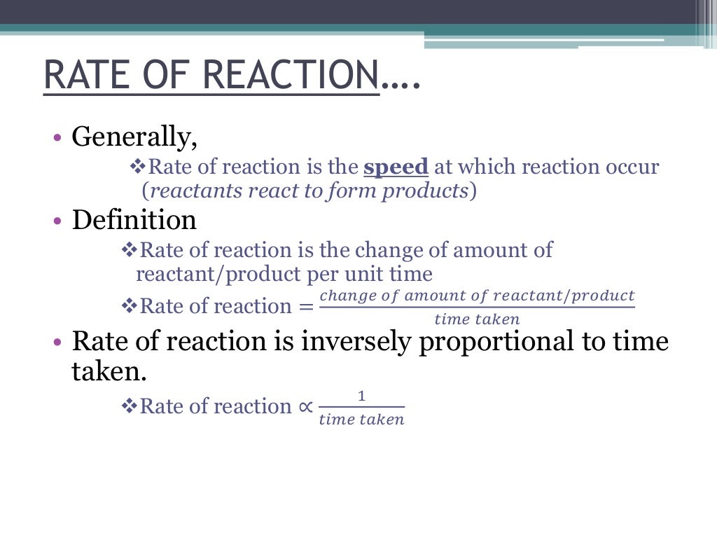 Rate of reaction