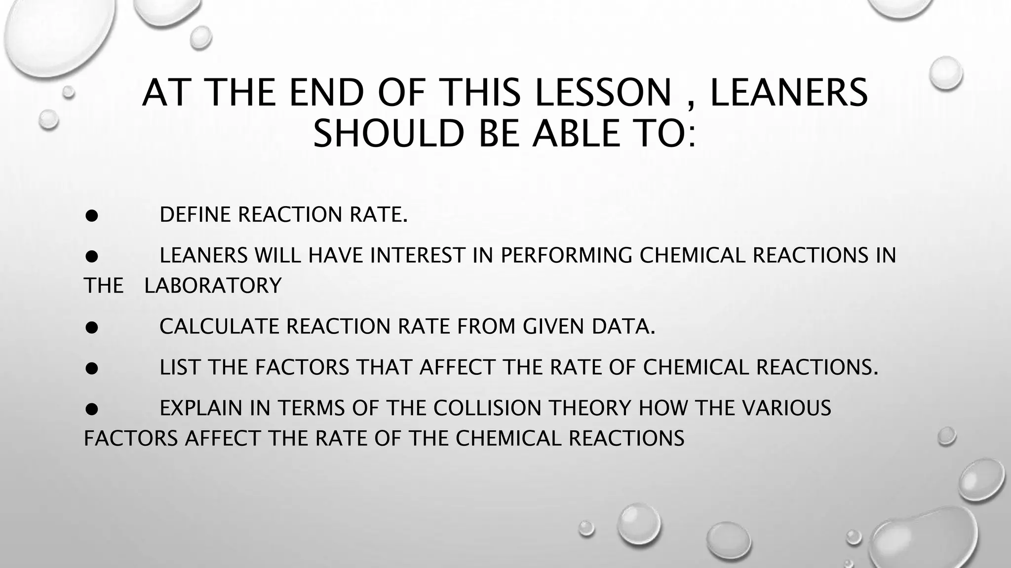 GRADE 12 RATE OF REACTION LESSON SLIDES | PPTX | Chemistry | Science