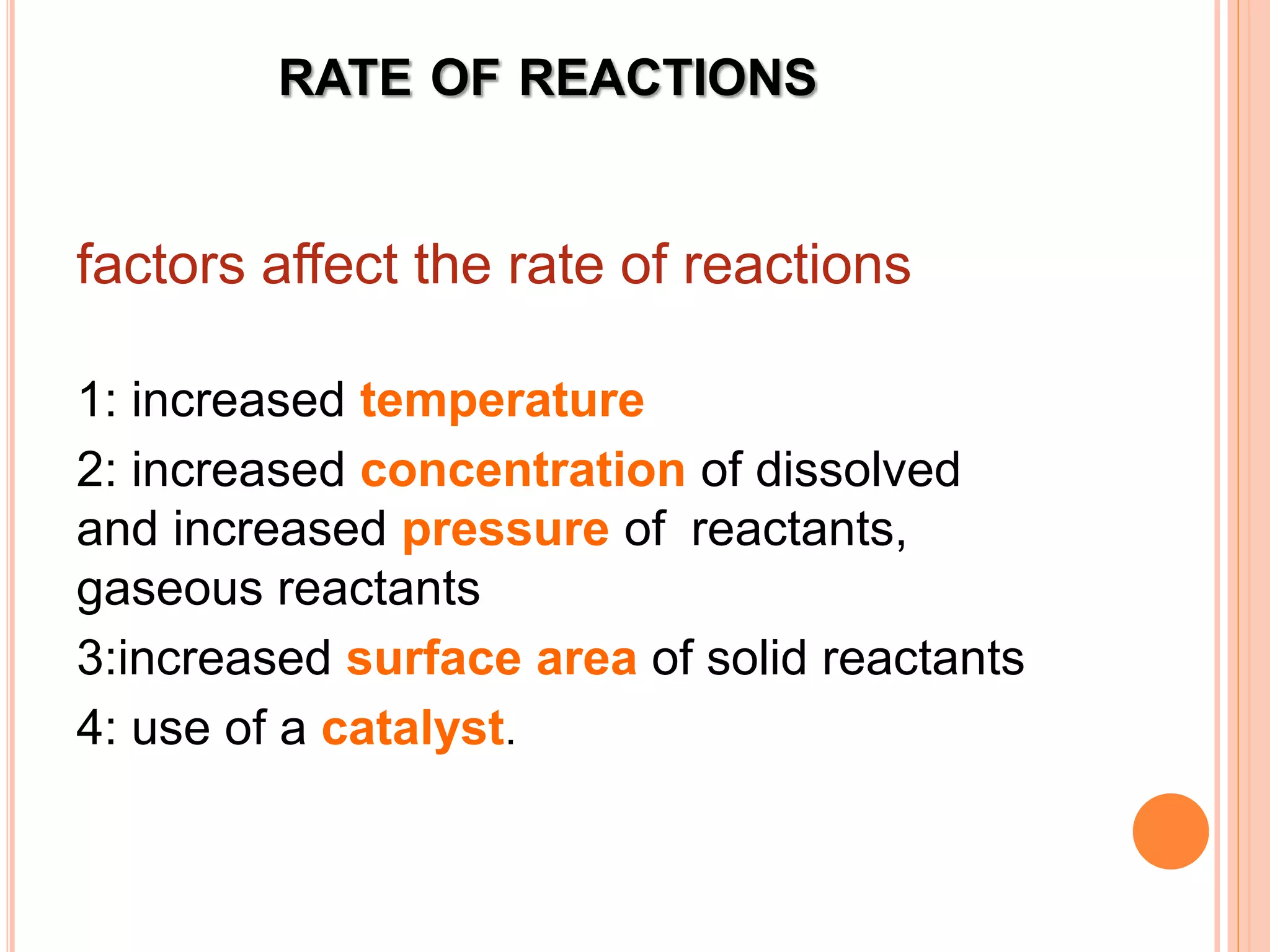 Rate of reactions | PPTX