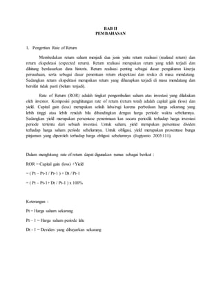 Analisis Rate of Return | DOCX