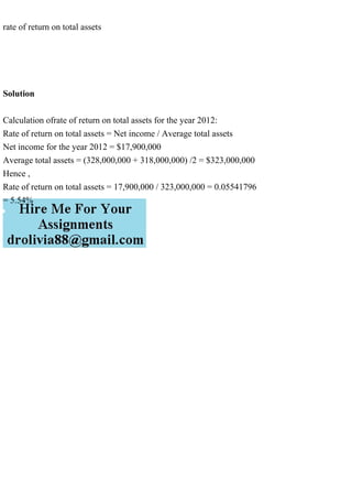 rate of return on total assetsSolutionCalculation ofrate.pdf