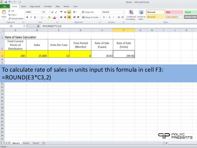 Rate of Sales Calculator for Microsoft Excel