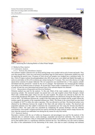 Rate of sediment yield in the conveyance canals of kano river ...