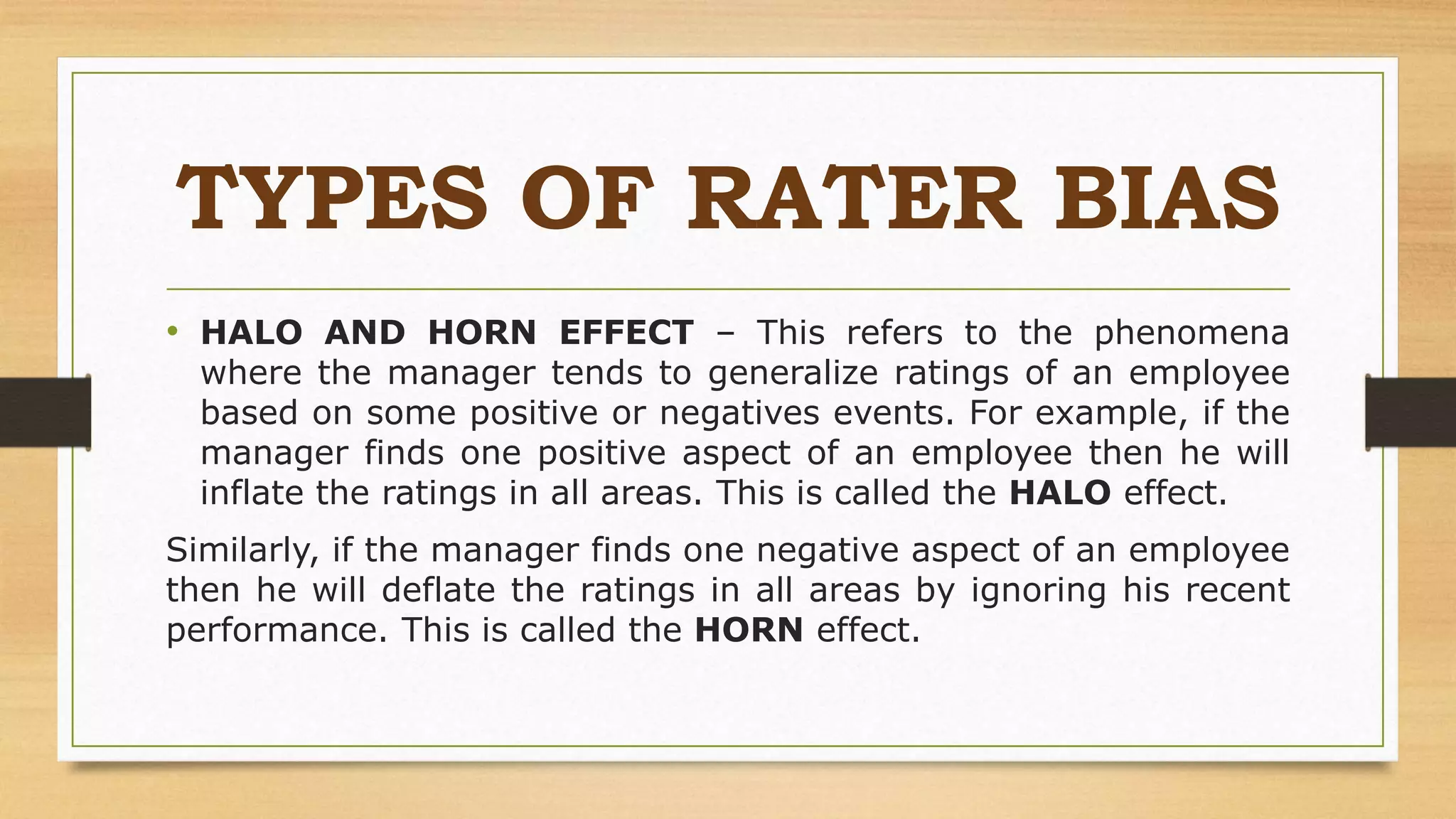 Rater bias in Performance Management | PPTX