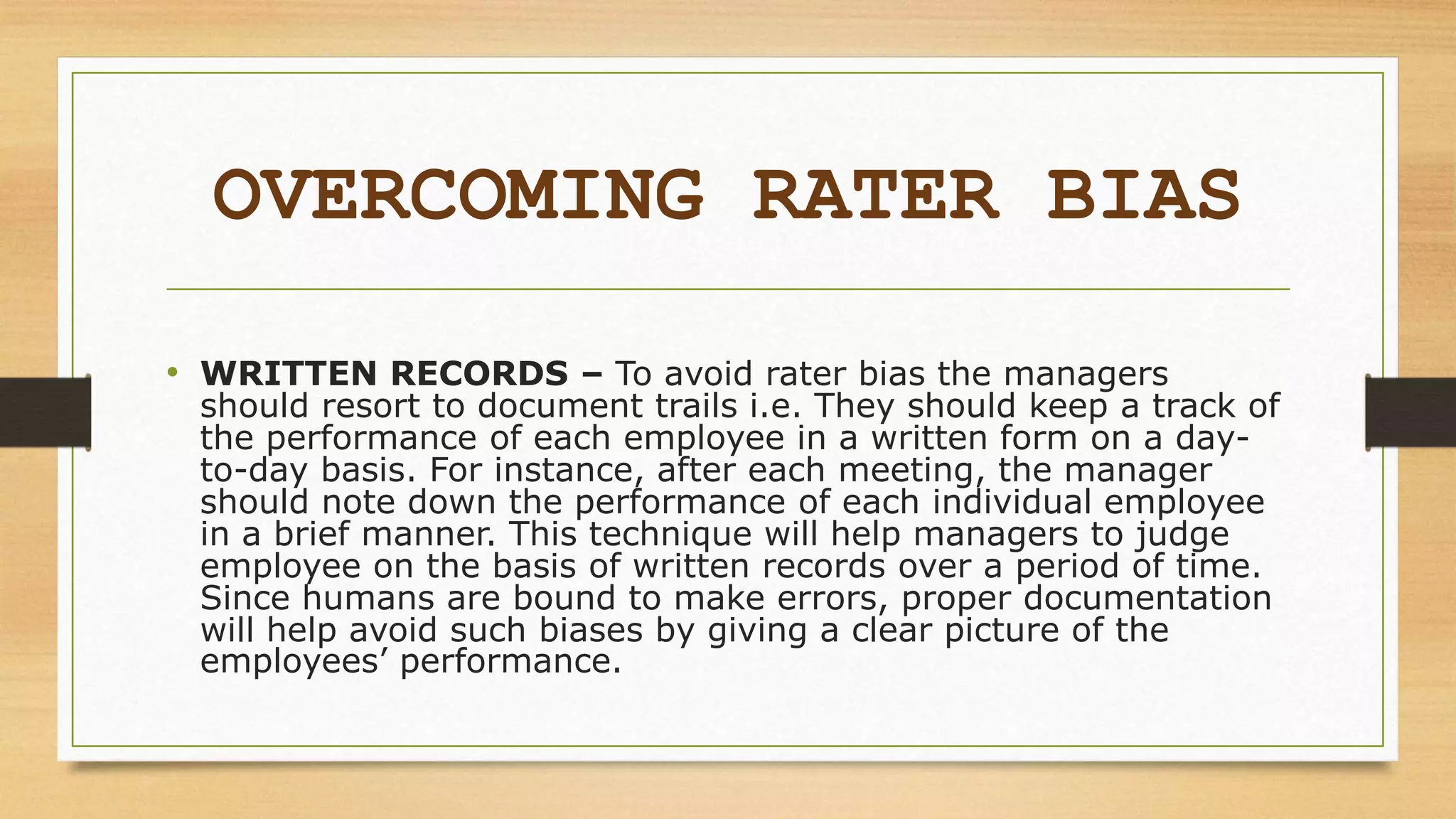 Rater bias in Performance Management | PPTX