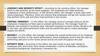 Rater bias in Performance Management | PPTX