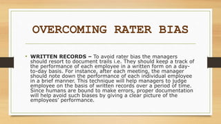 Rater bias in Performance Management | PPTX