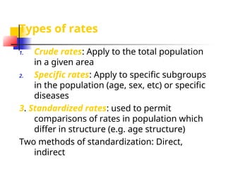Rates calculation in relation to epid.ppt | Pregnancy | Reproductive Health