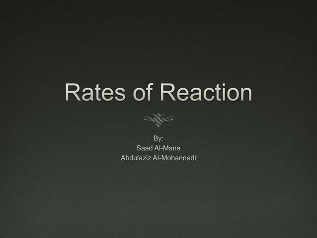 Rates Of Reaction | PPT