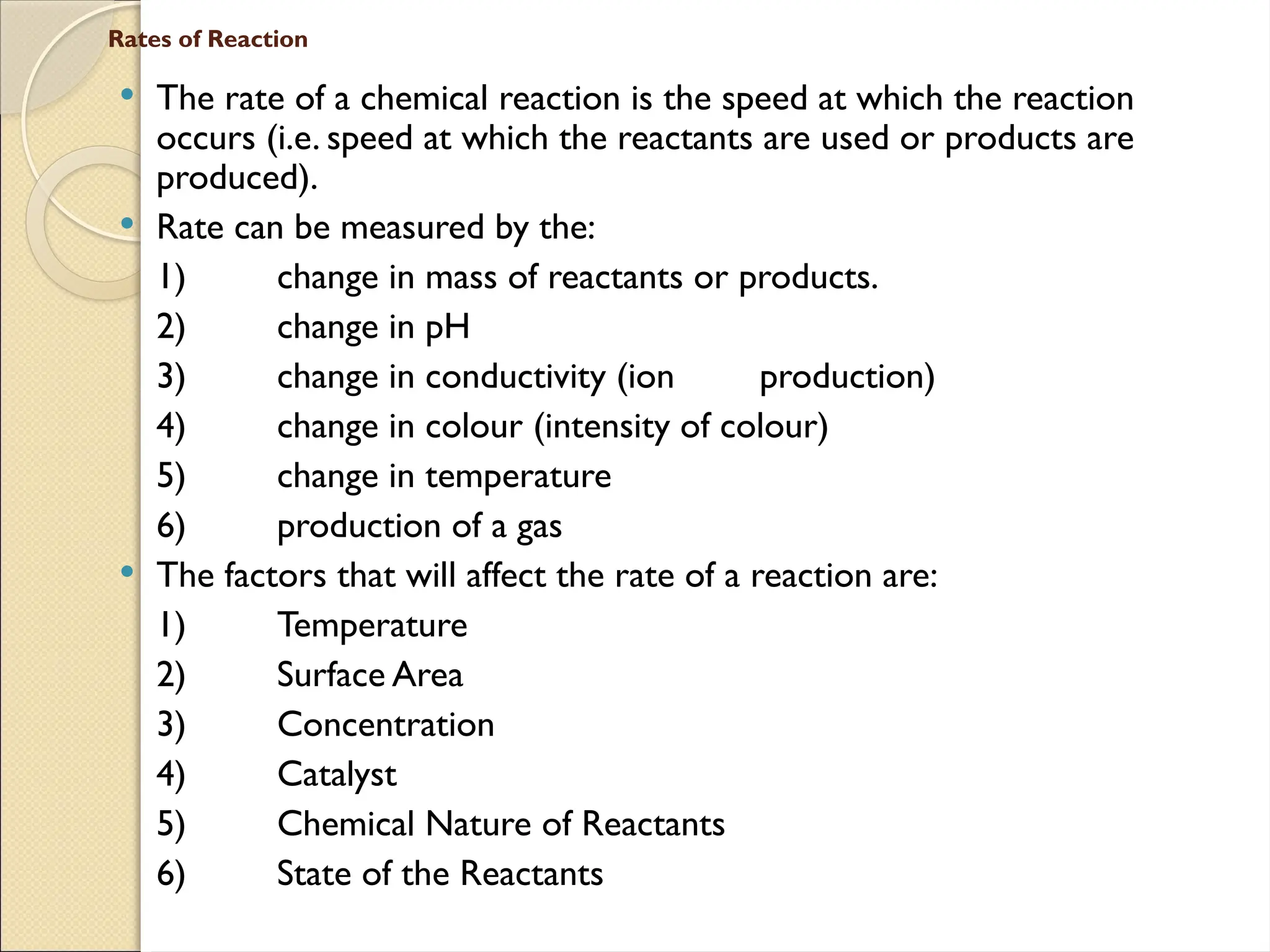Rates of Reaction Theory Year 10 Science ACARA | PPTX