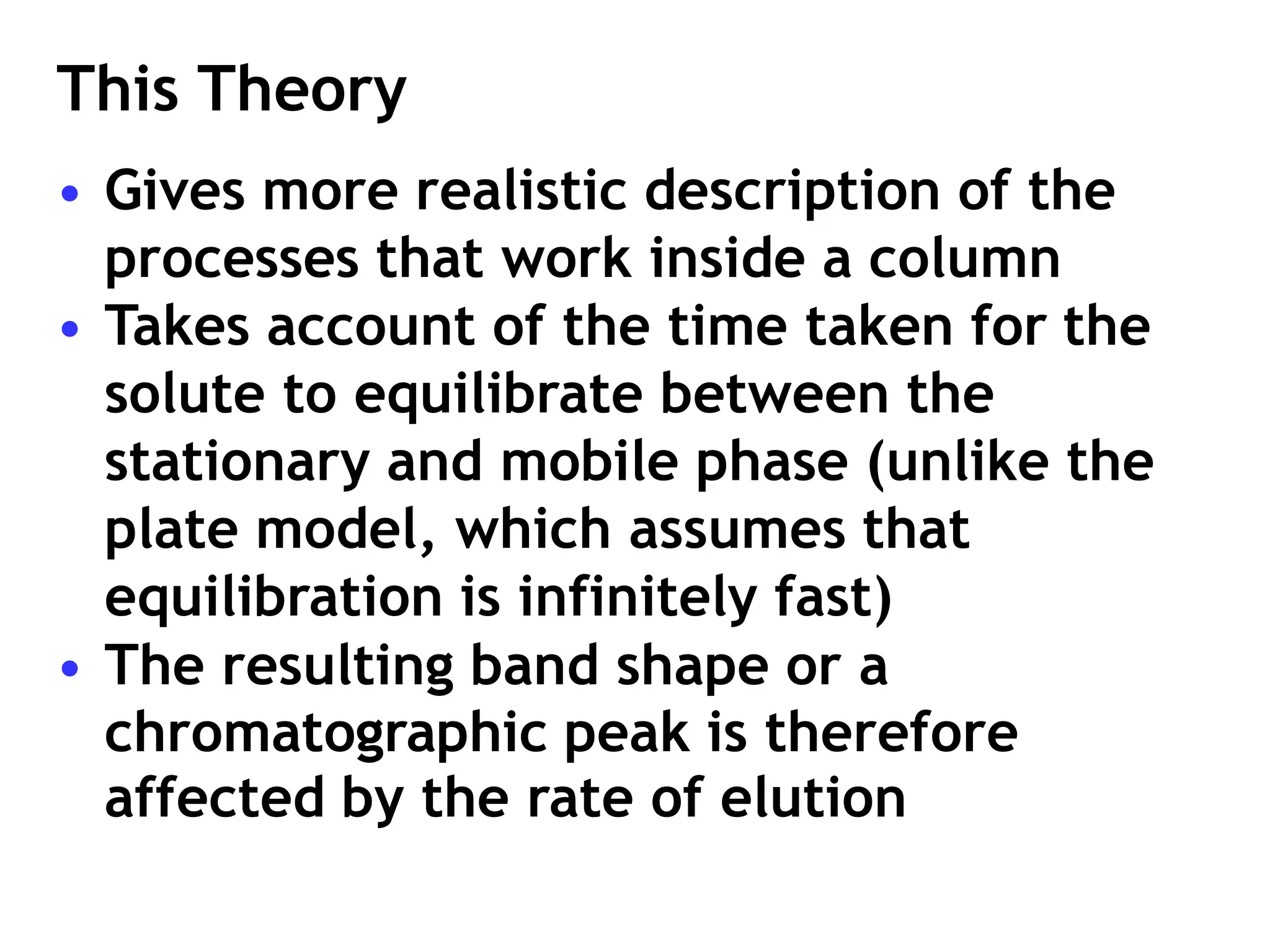 Fundamentals of Rate theory in Chromatography | PPTX