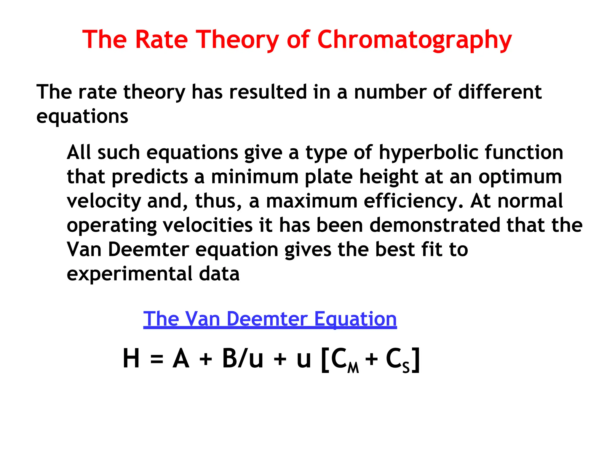 Fundamentals of Rate theory in Chromatography | PPTX