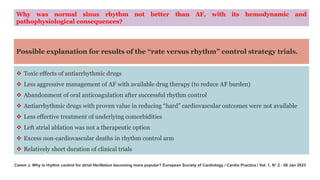 Rate vs Rhythm control for Atrial Fibrillation | PDF