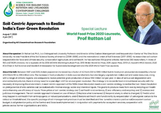 Prof. Rattan Lal, Special Lecture on 7 August 2020 | PDF