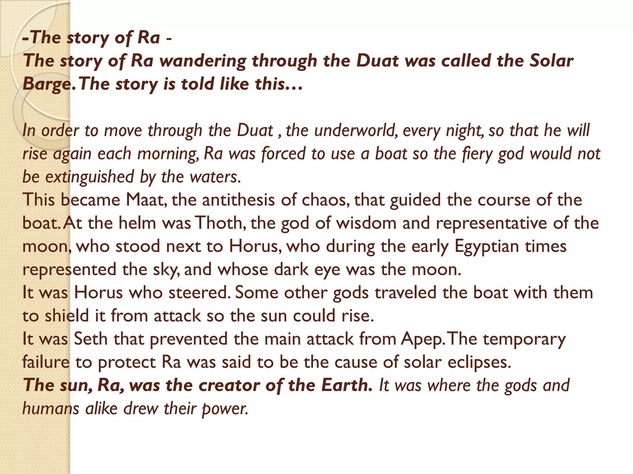 Ra the supreme god | PPTX