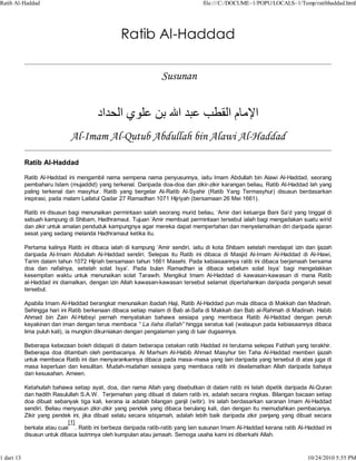Ratib al-haddad | PDF