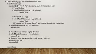 Rat_in_Maze(Dynamic programming-tabulation) | PPTX | Physics | Science