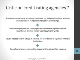 Credit Rating Agency (CRA) | PPTX