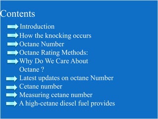 Rating of fuels Octane & Cetane number | PPTX