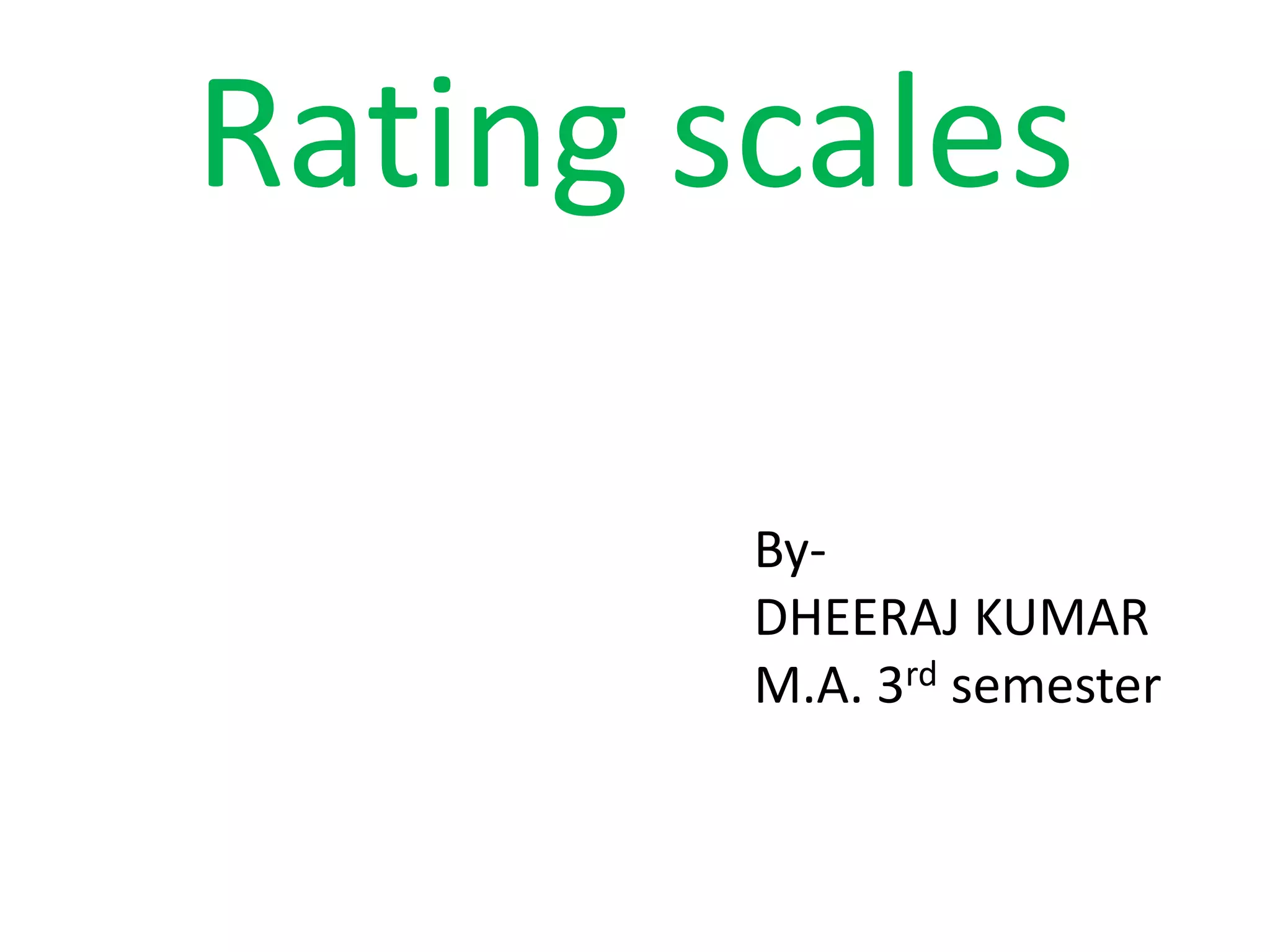 Rating scale | PPTX | Science