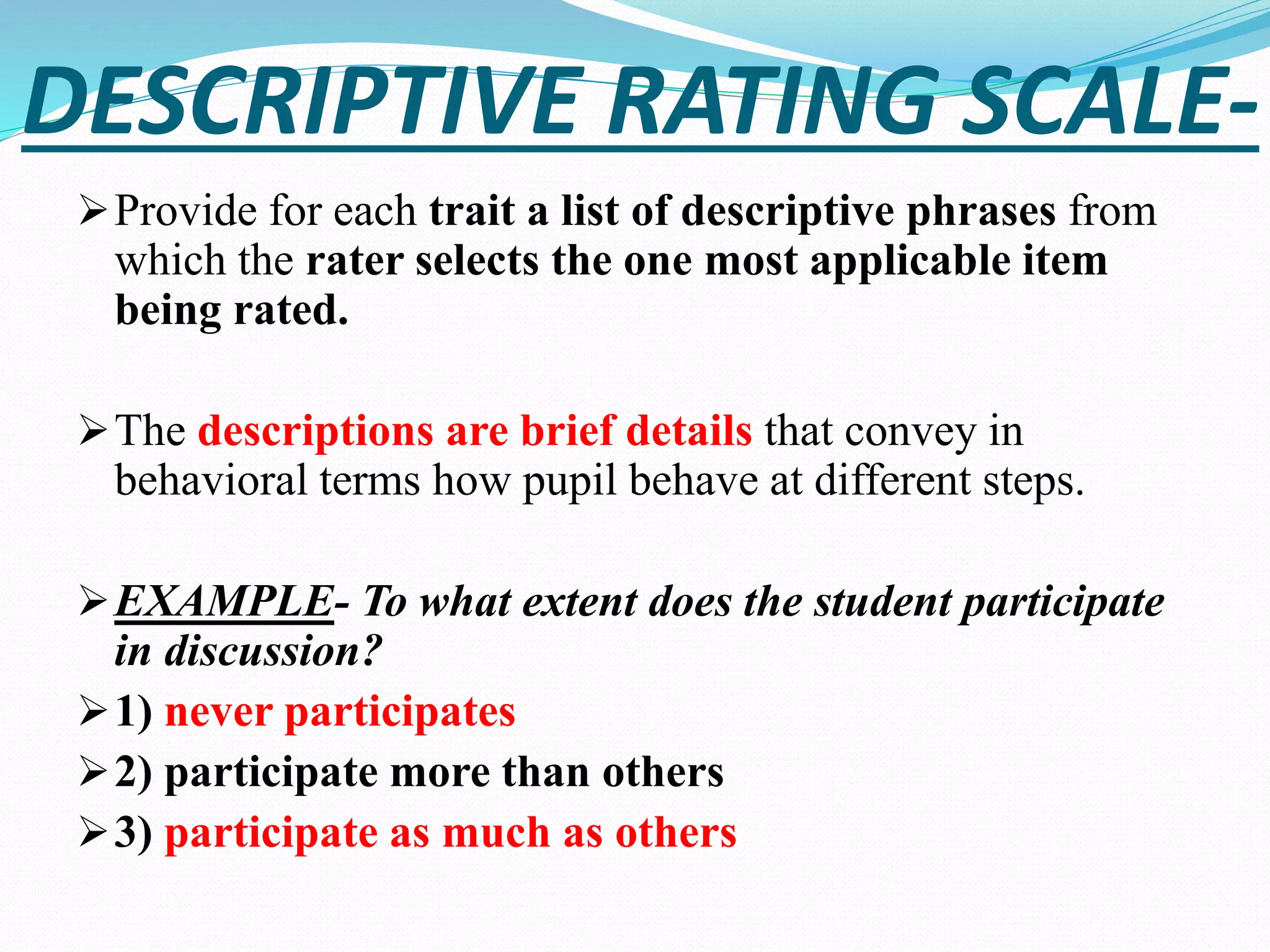 Rating scale : A Tool of Evaluation | PPTX