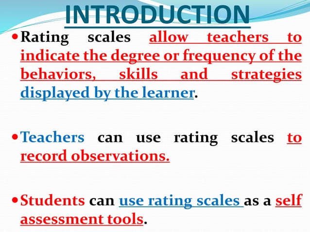 Rating scale : A Tool of Evaluation | PPTX | Education