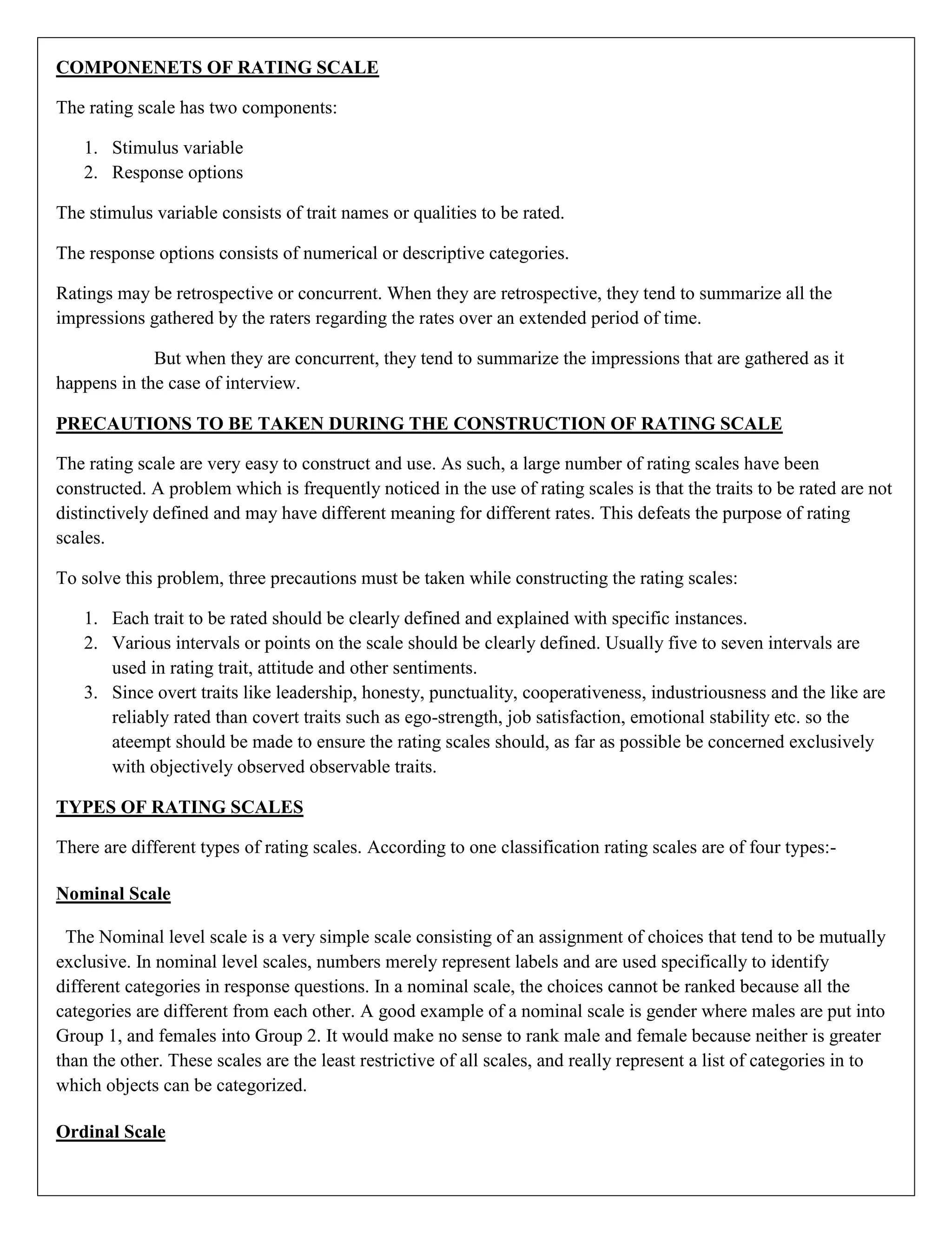 Rating scales | DOCX