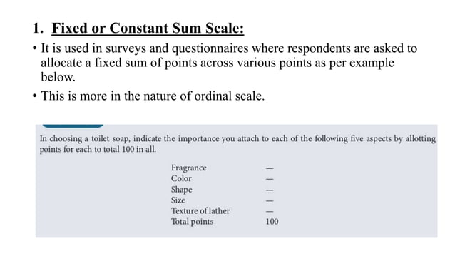 Rating Scales(e.g. Likert) and Ranking Scales | PPT
