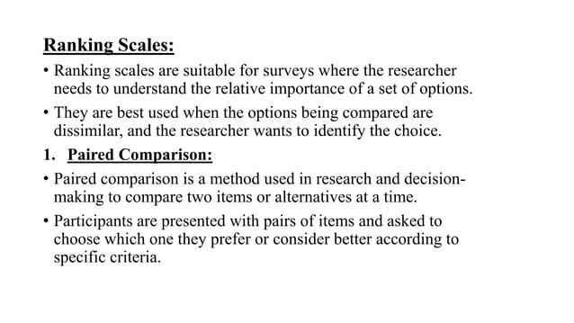 Rating Scales(e.g. Likert) and Ranking Scales | PPT