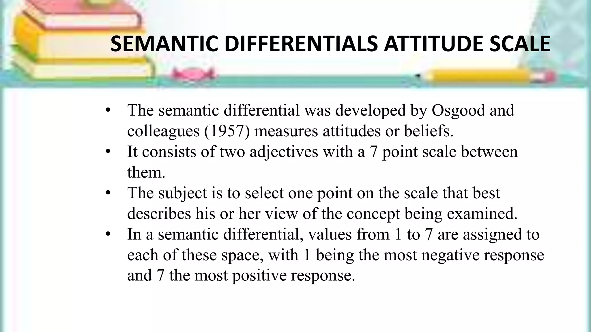 Rating scales, checklists and attitude scales | PPTX