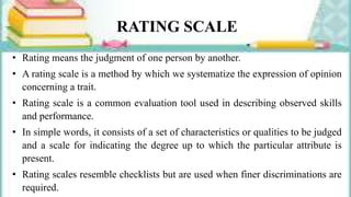 Rating scales, checklists and attitude scales | PPTX