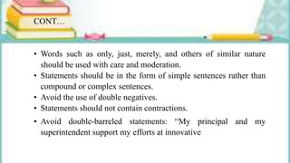 Rating scales, checklists and attitude scales | PPT