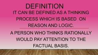 Concept of Rational in Education,importants | PPT