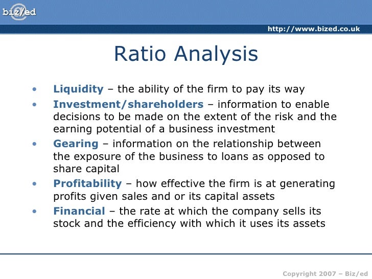 Ratio Analysis Ratio Analysis
