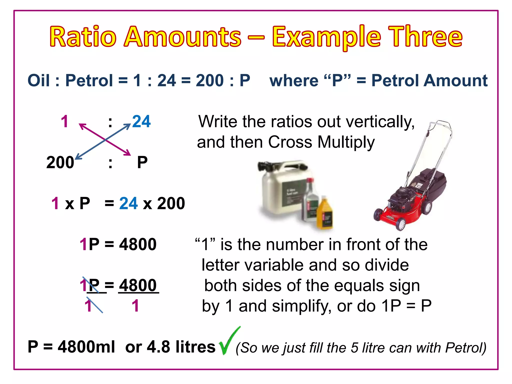 Finding Ratio Amounts in Proportions | PPT