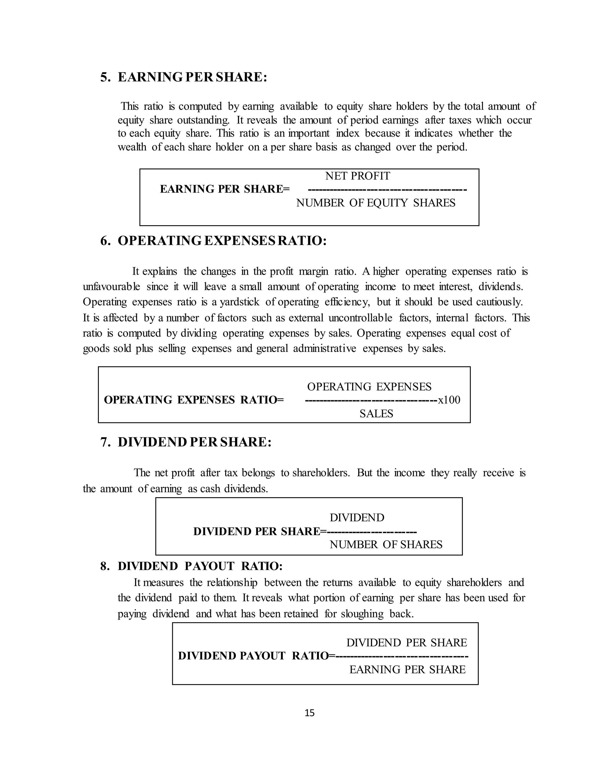 Ratio analysis project | DOCX