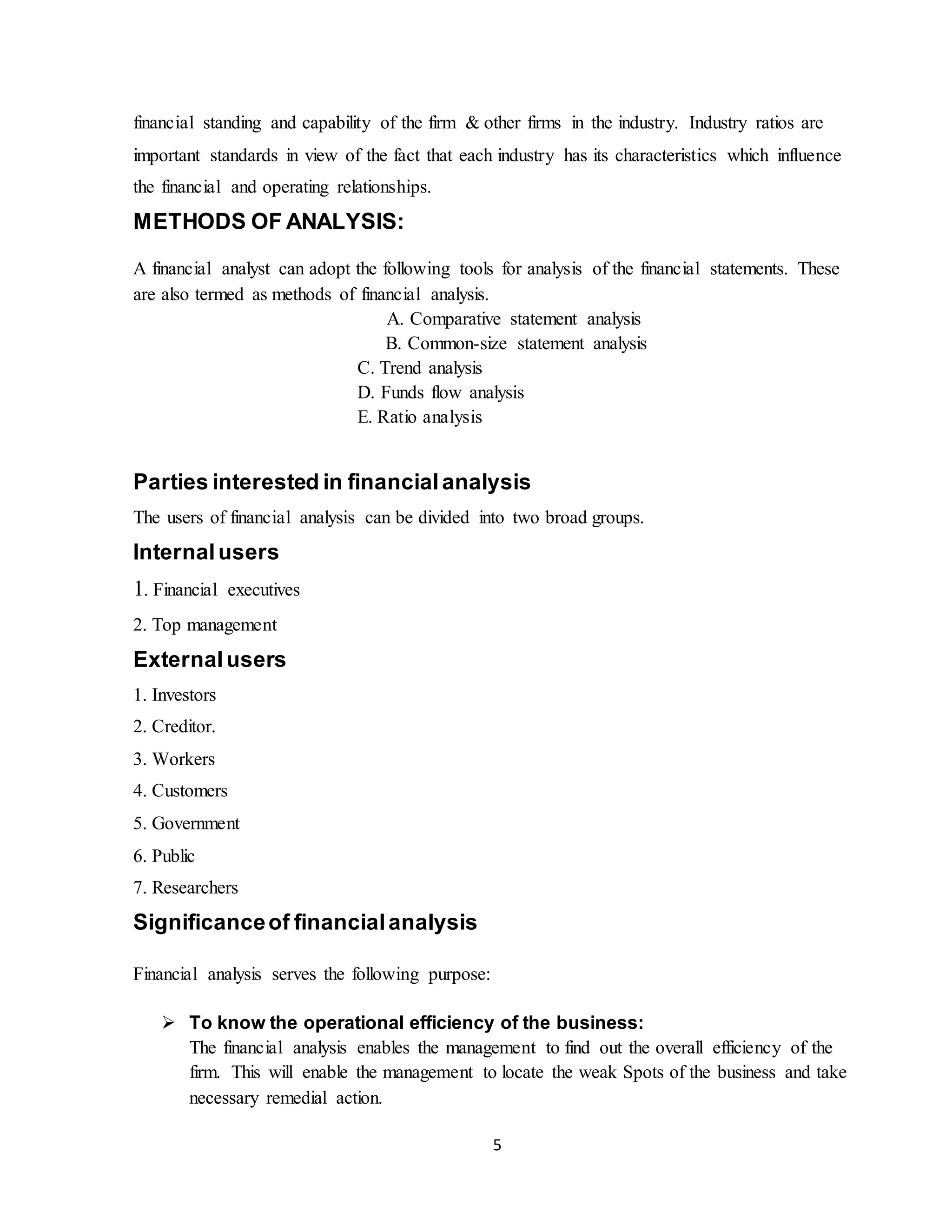 Ratio analysis project | DOCX