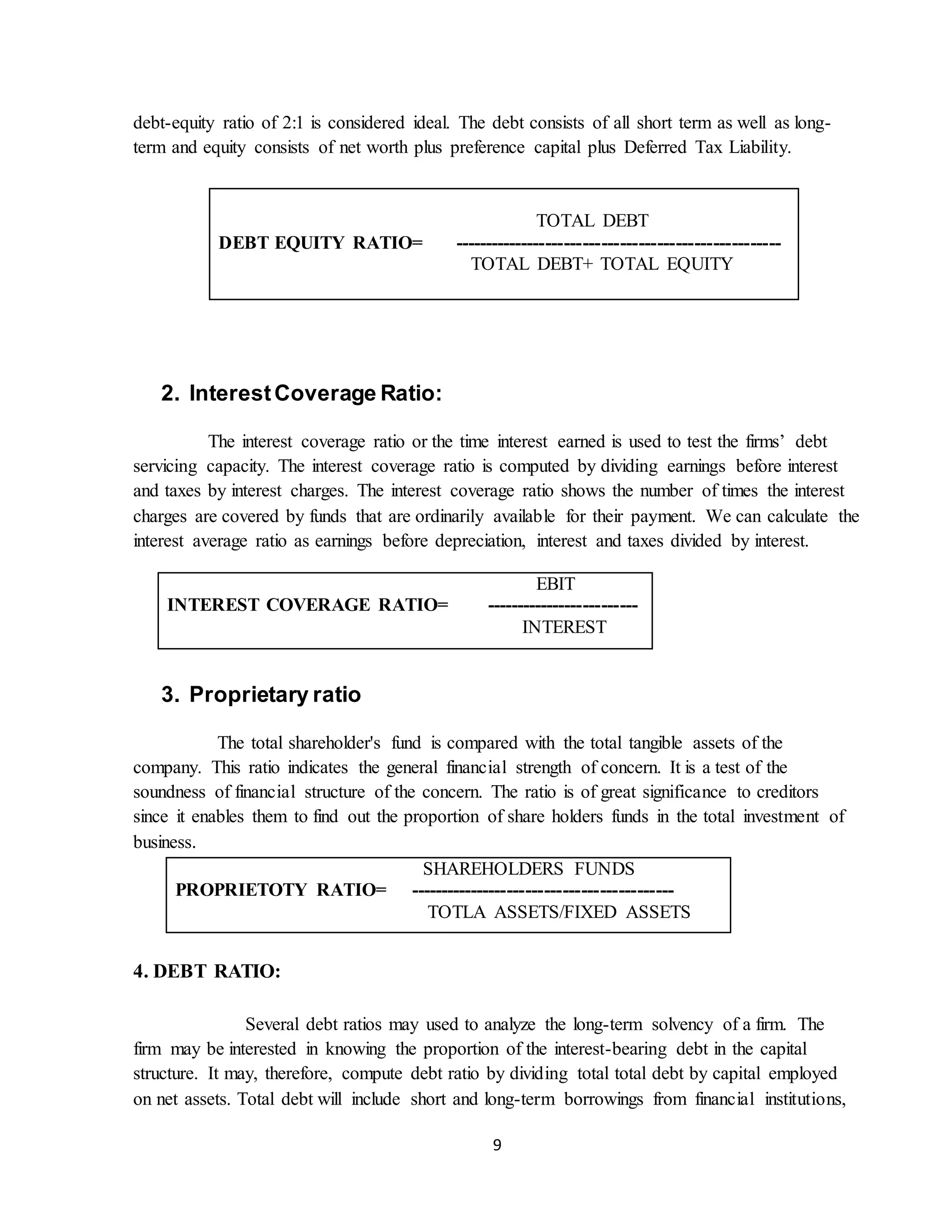 Ratio analysis project | DOCX