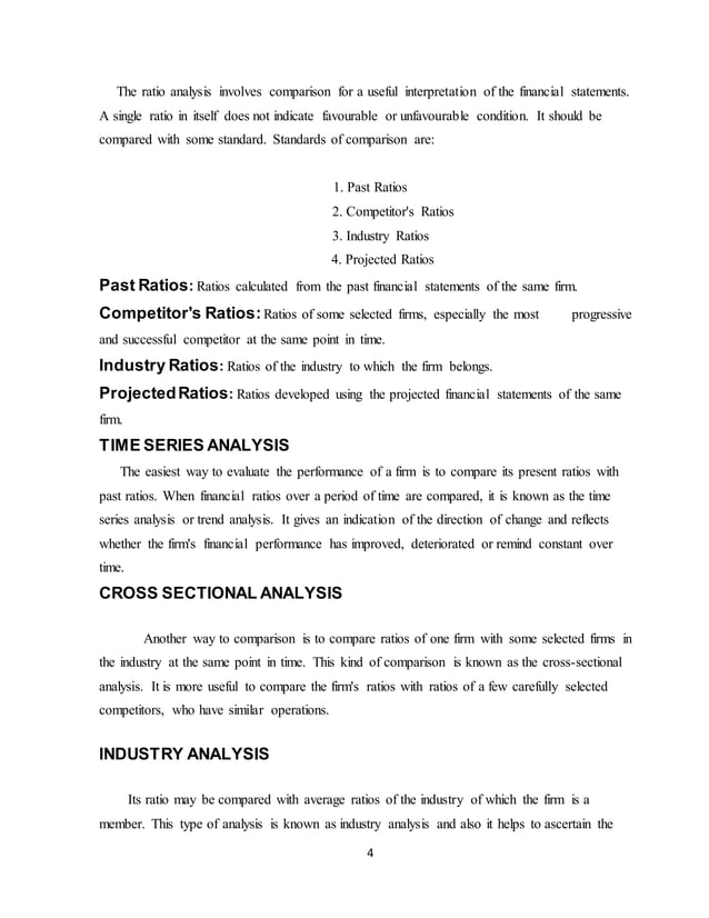 Ratio analysis project | DOCX