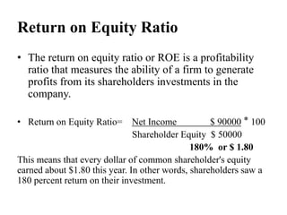 Ratio analysis | PPTX | Stocks and Bonds | Personal Investing