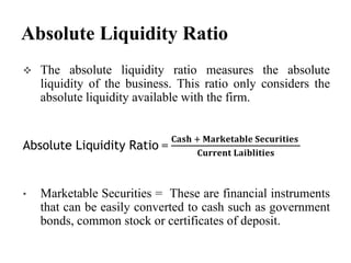 Ratio analysis | PPTX | Stocks and Bonds | Personal Investing