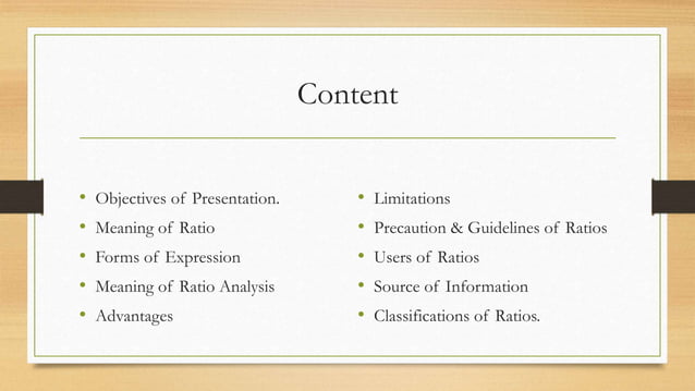 Ratio analysis | PPTX | Business Accounting & Finance | Business