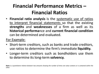 Ratio Analysis and financial performance | PPTX
