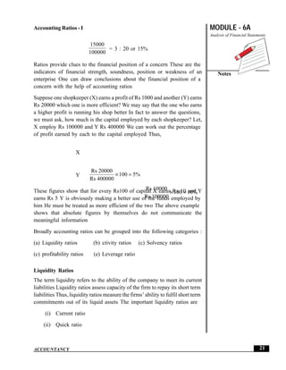 Ratio analysis i | PDF