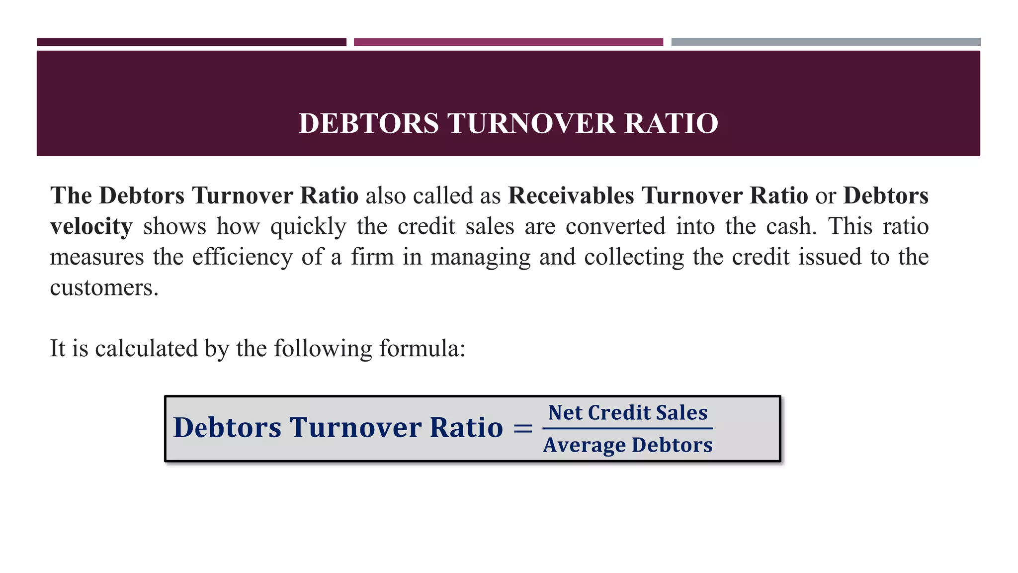 Ratio Analysis - Debtors Turnover Ratio | PPTX